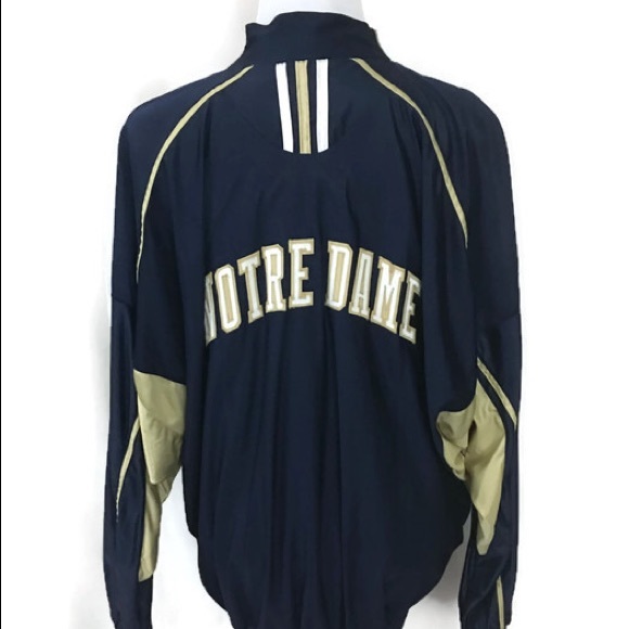 adidas | Jackets & Coats | Vintage Adidas Notre Dame Snap Jacket Large ...